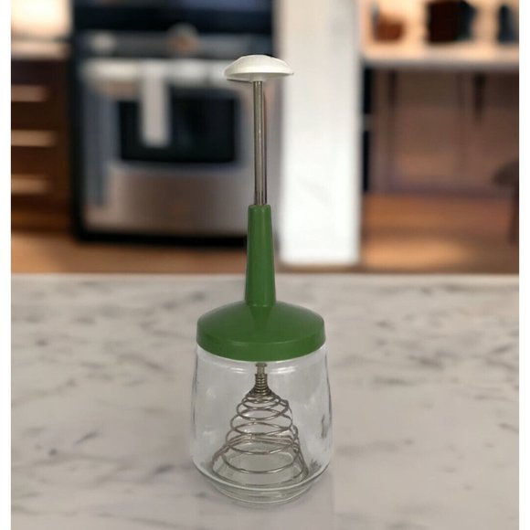 Other | Vintage Federal Housewares Hand Press Glass Jar Green Lid Wire ...